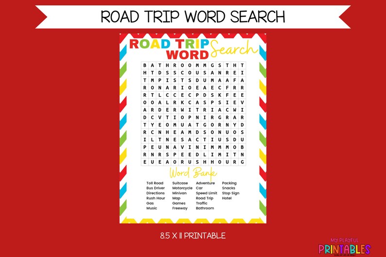 Road Trip Word Search | Road Trip Games | Kids Road Trip Activity ...