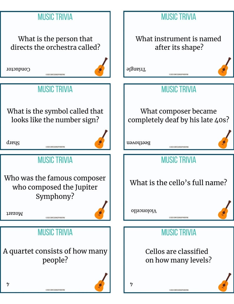 Music Trivia, Trivia for Kids, Printable Trivia for Kids, Digital ...