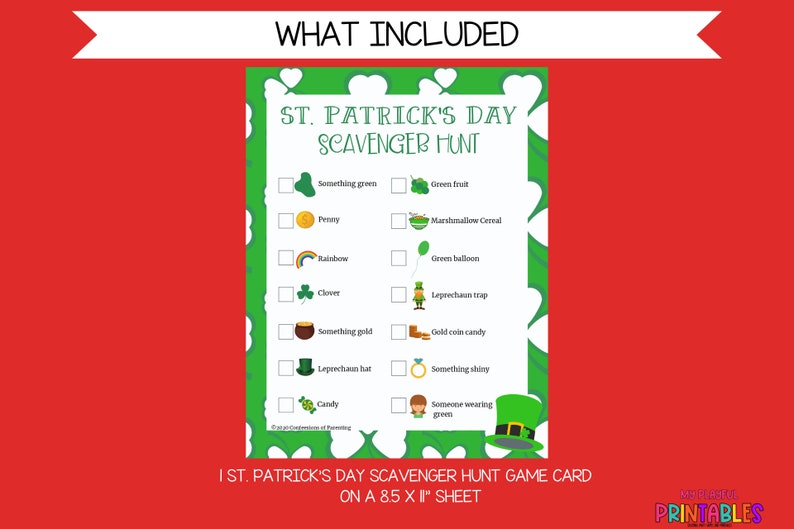 St. Patrick's Day Scavenger Hunt | St. Patrick's Day Treasure Hunt ...