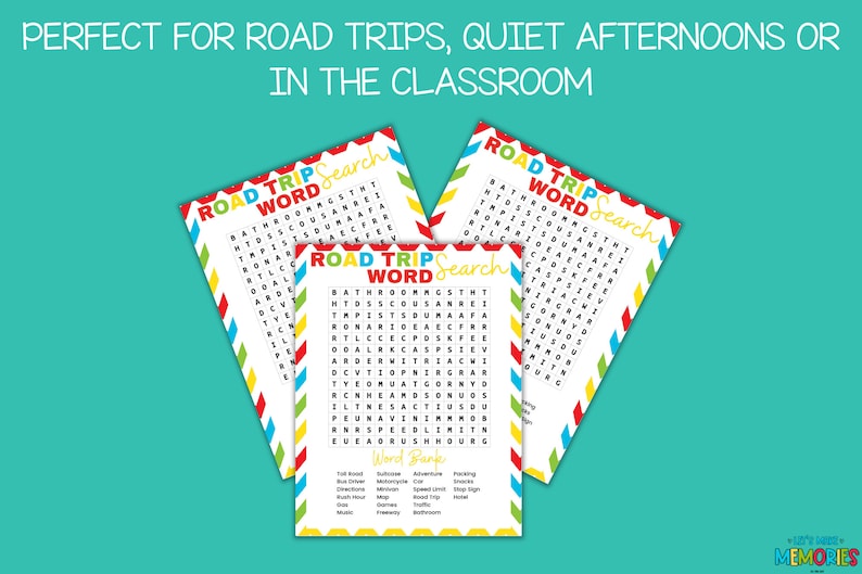 Road Trip Word Search | Road Trip Games | Kids Road Trip Activity ...