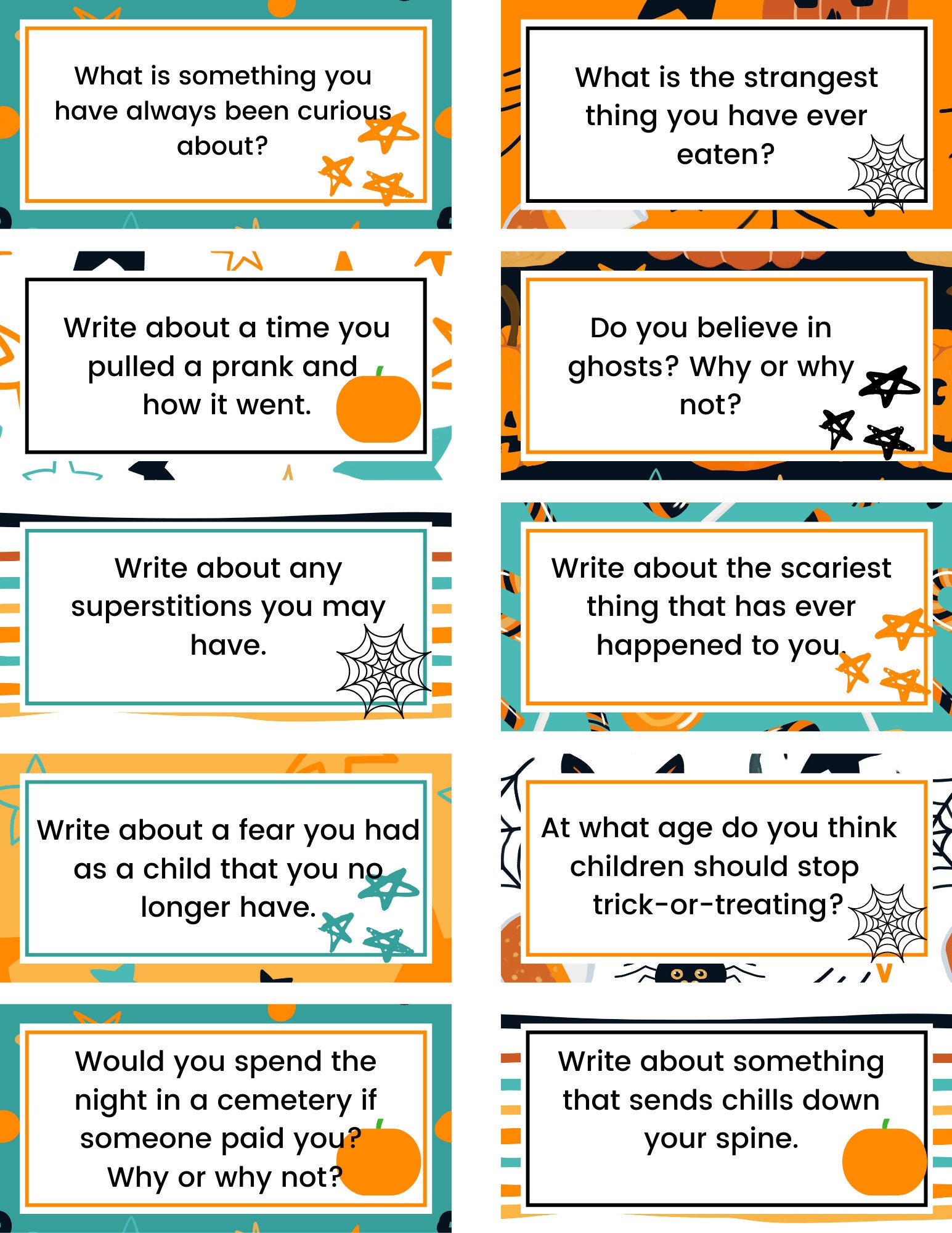 50 October Journal Prompts | Printable October Writing Prompts | Daily ...