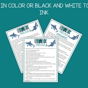 60+ Shark Trivia Questions | Ocean Unit Study | Printable Shark Trivia ...