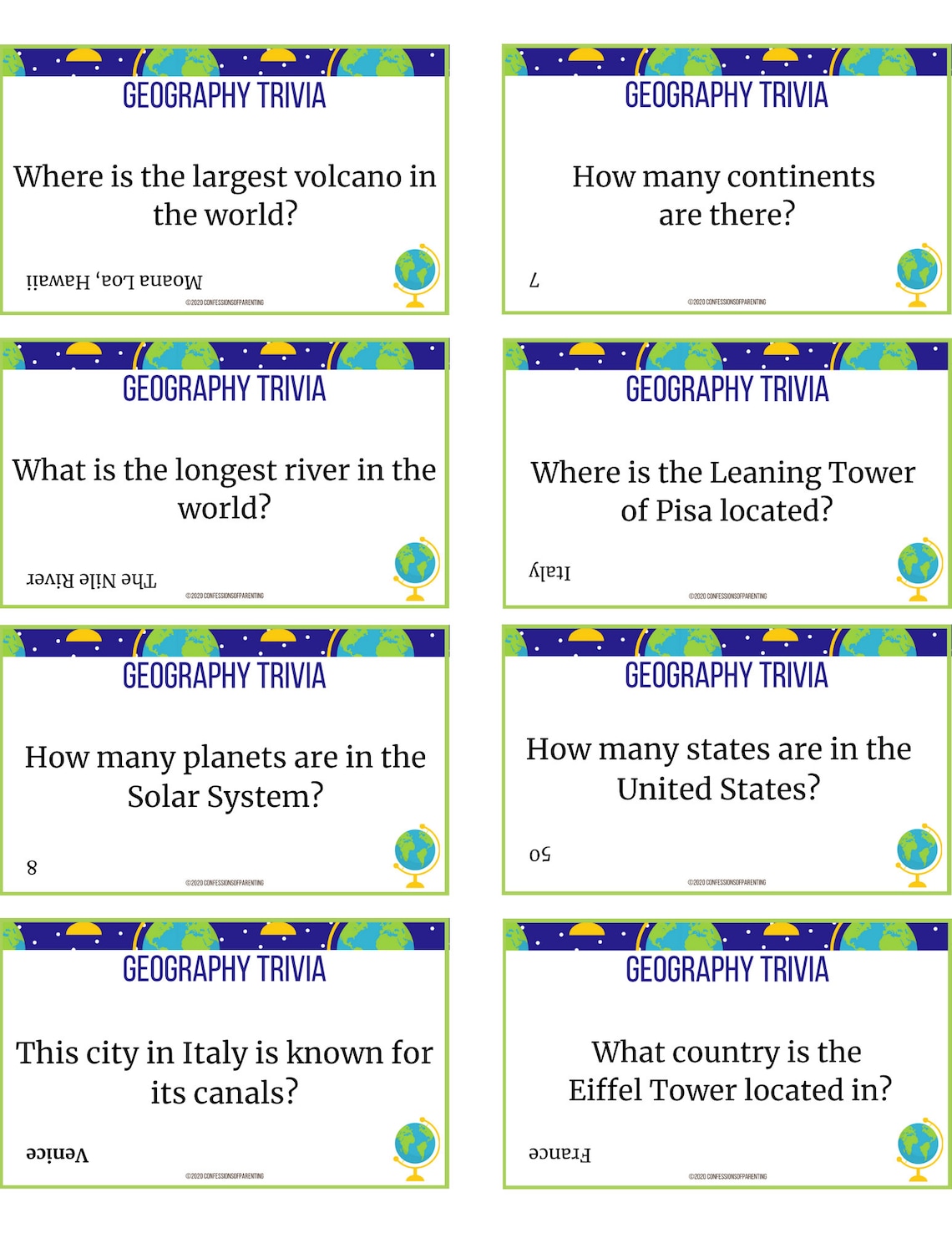 50 Geography Trivia Questions for Kids | Printable Geography Trivia ...