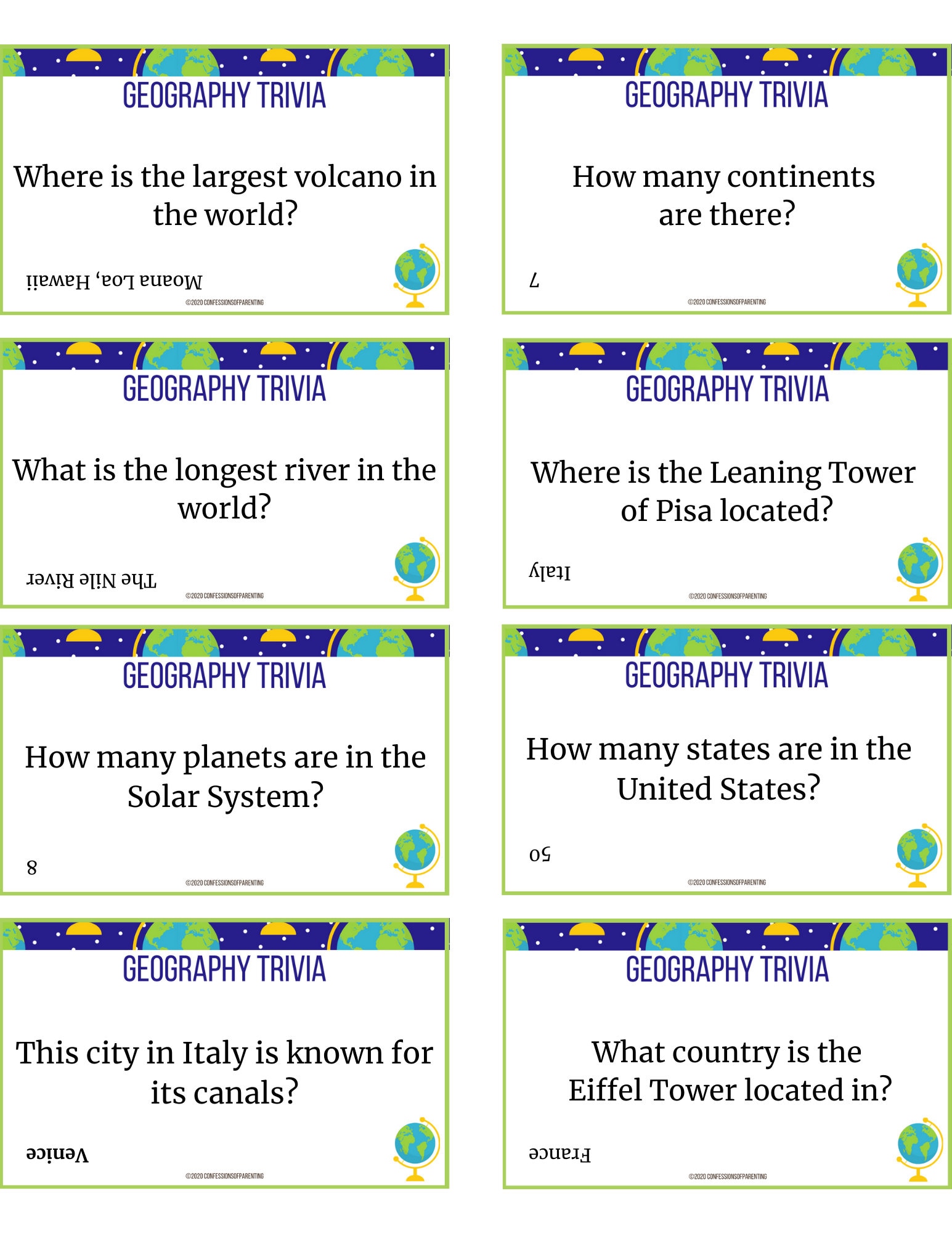 50 Geography Trivia Questions for Kids | Printable Geography Trivia ...
