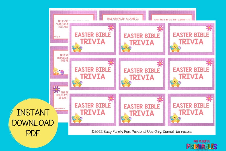 65 Easter Bible Trivia Card | Printable Trivia Questions for Kids ...