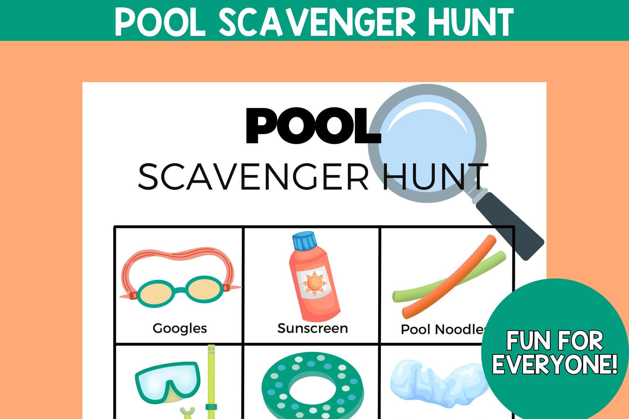 Pool Scavenger Hunt | Printable Pool Party Game | Summer Poolside ...