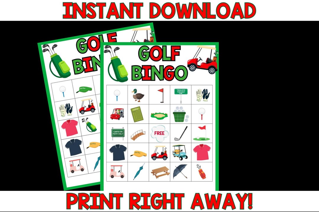 8 Golf Bingo| Printable Golf Party Games| Golf Tournament Games for ...