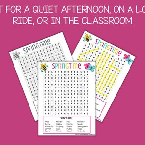 Springtime Word Search for Kids| Spring Activities | Spring Puzzle ...