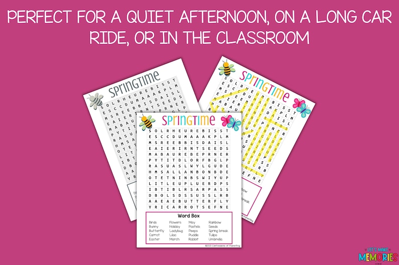 Springtime Word Search for Kids| Spring Activities | Spring Puzzle ...