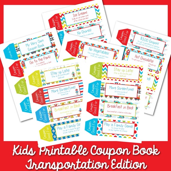 Kids Coupon Book 39 Printable Coupons for Kids Gifts for - Etsy