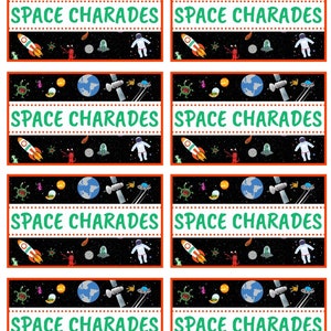 90 Space Charades | Printable Space Charade | Space-themed Charades ...