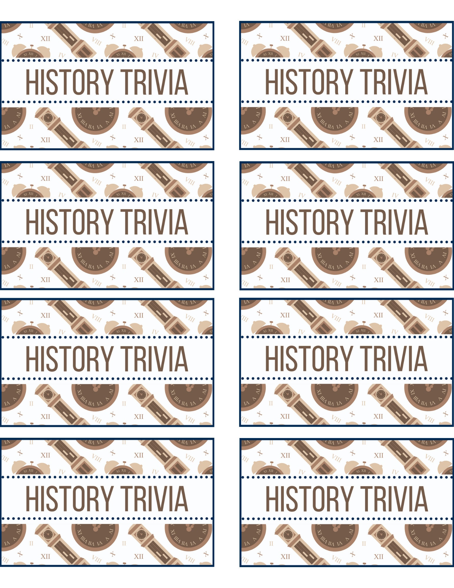 50 History Trivia Questions | Printable History Trivia | History Trivia ...