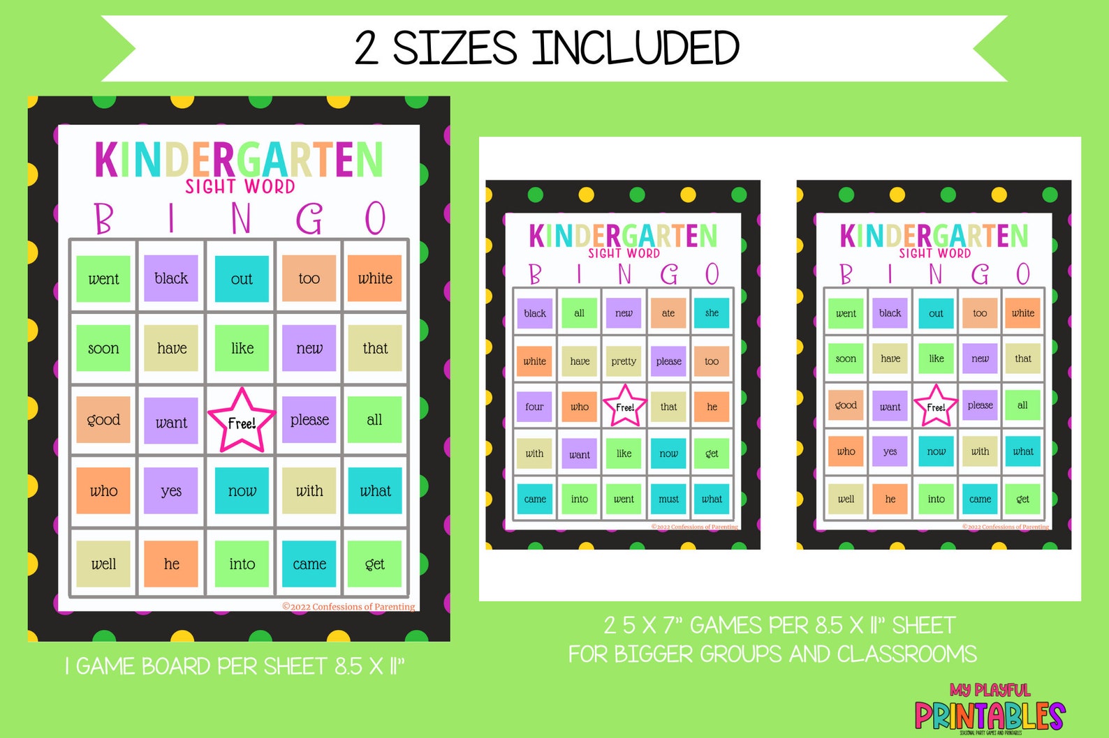 Kindergarten Sight Word Bingo Kindergarten Sight Words Sight Word ...