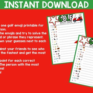Golf Emoji Pictionary Game | Golf Emoji Game | Printable Golf Party ...