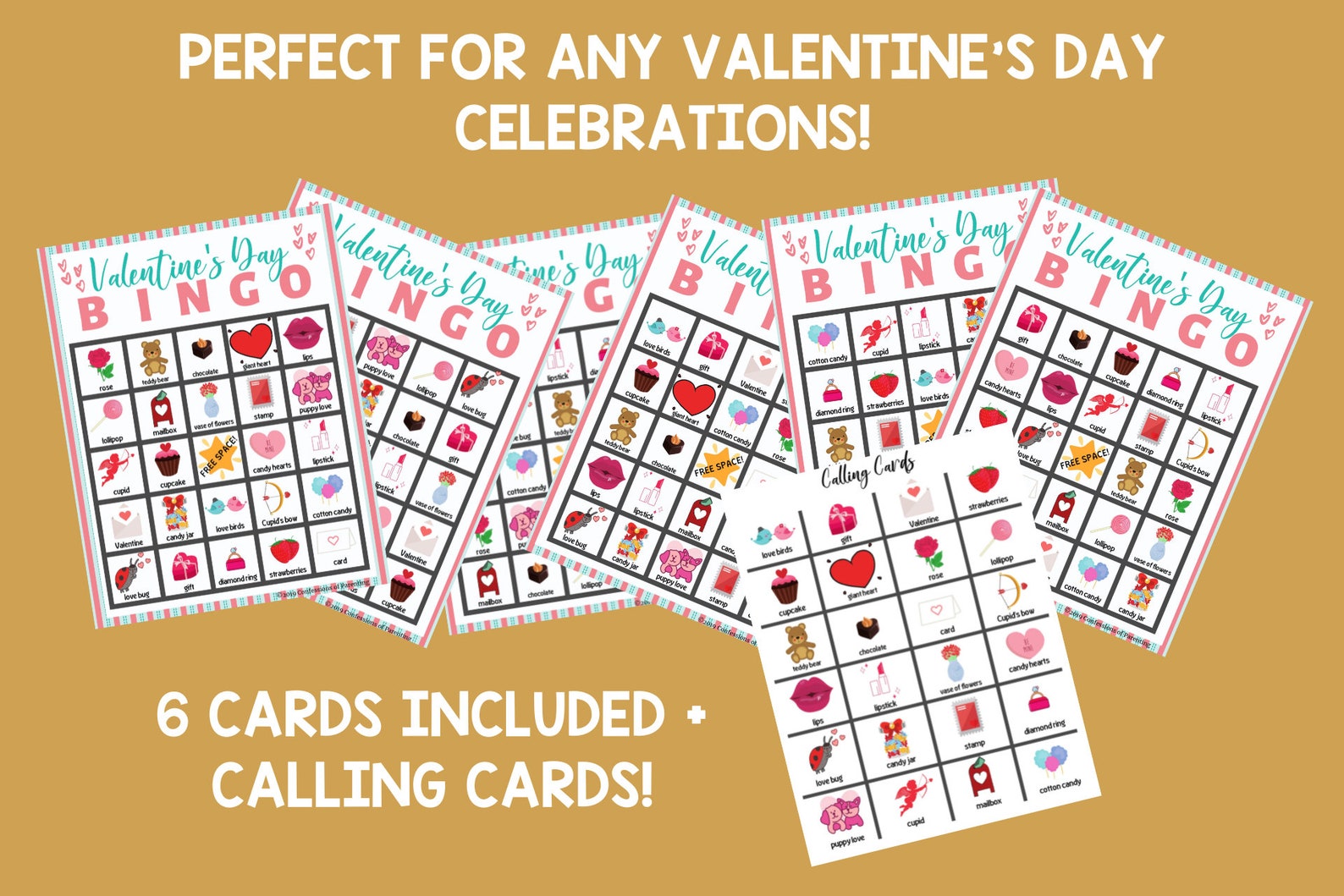 Valentine's Day Bingo Card Valentine Themed Bingo Game for Kids ...