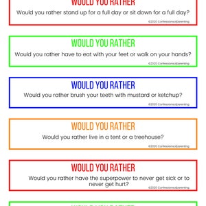 60 Would You Rather Questions for Kids | Printable Would You Rather for ...
