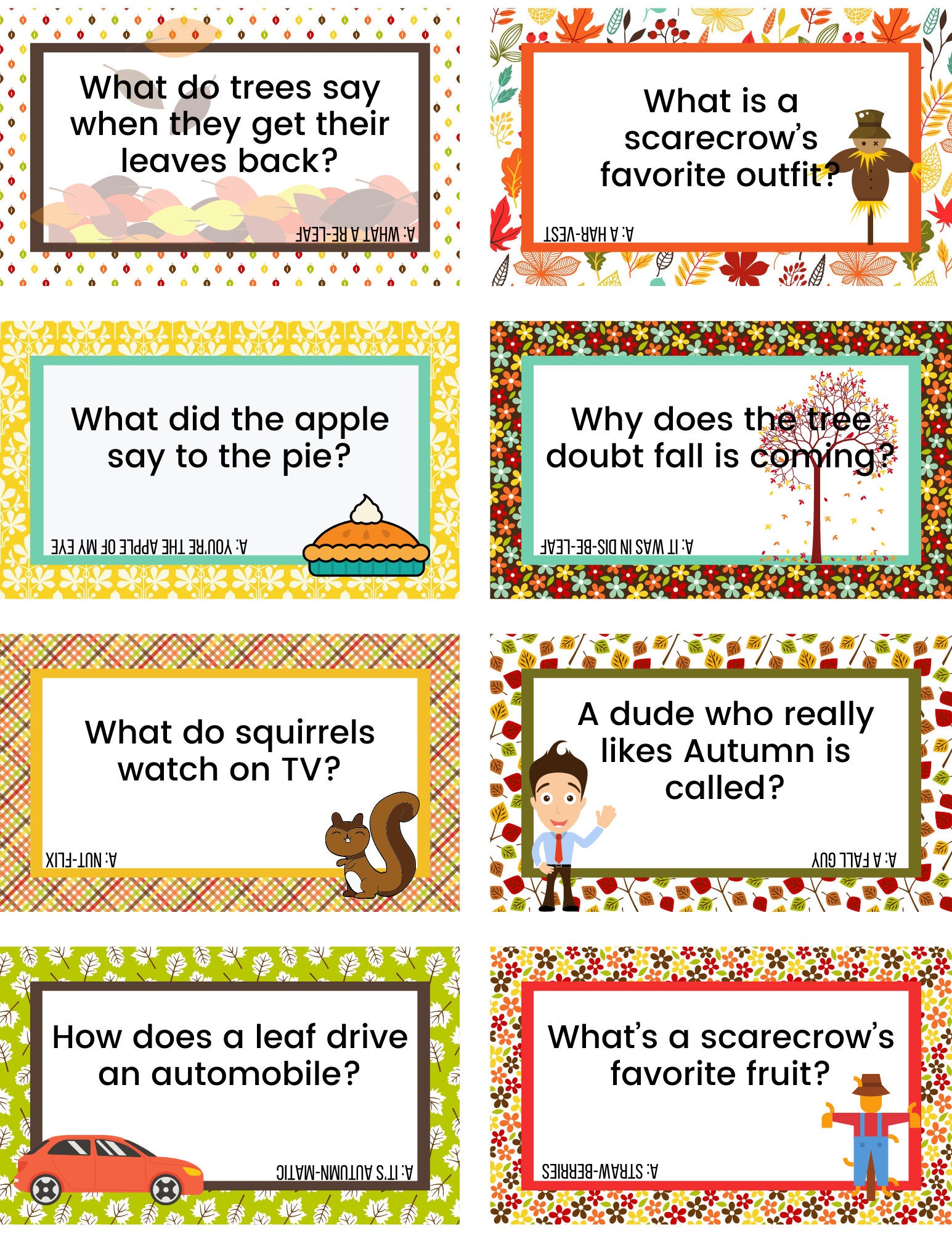24 Fall Lunch Box Jokes | Printable Fall Jokes for Lunch Boxes | Lunch ...