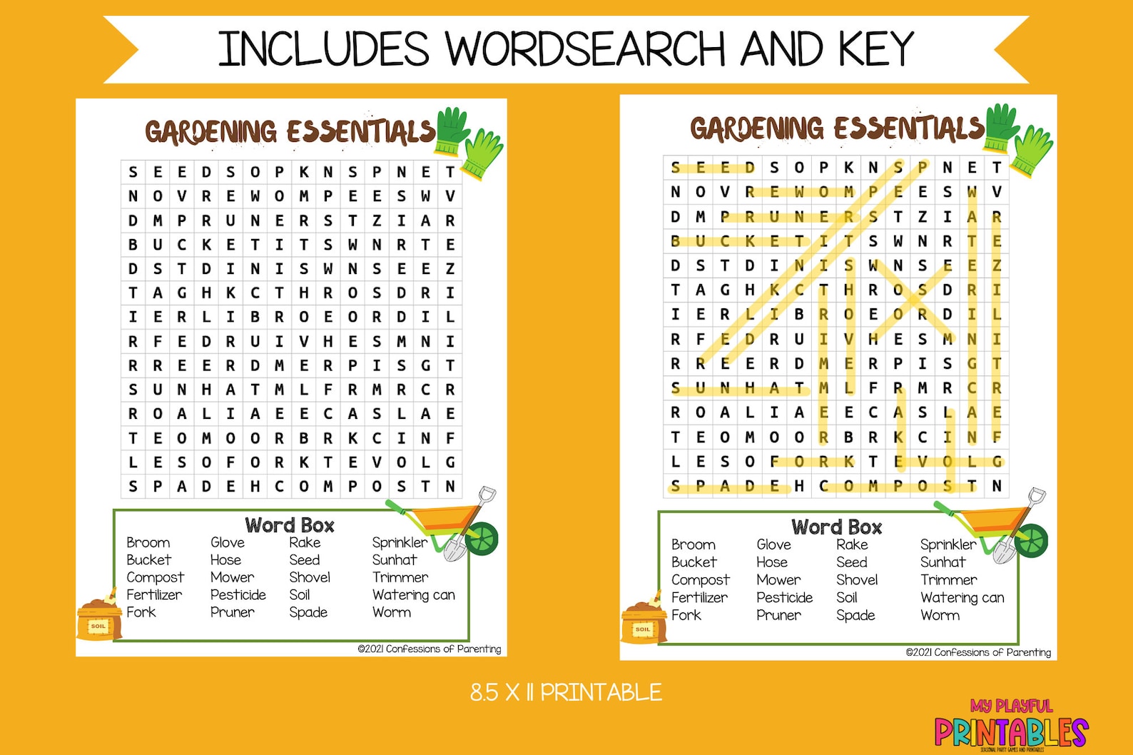 Gardening Essentials Word Search | Garden Word Search | Spring Word ...