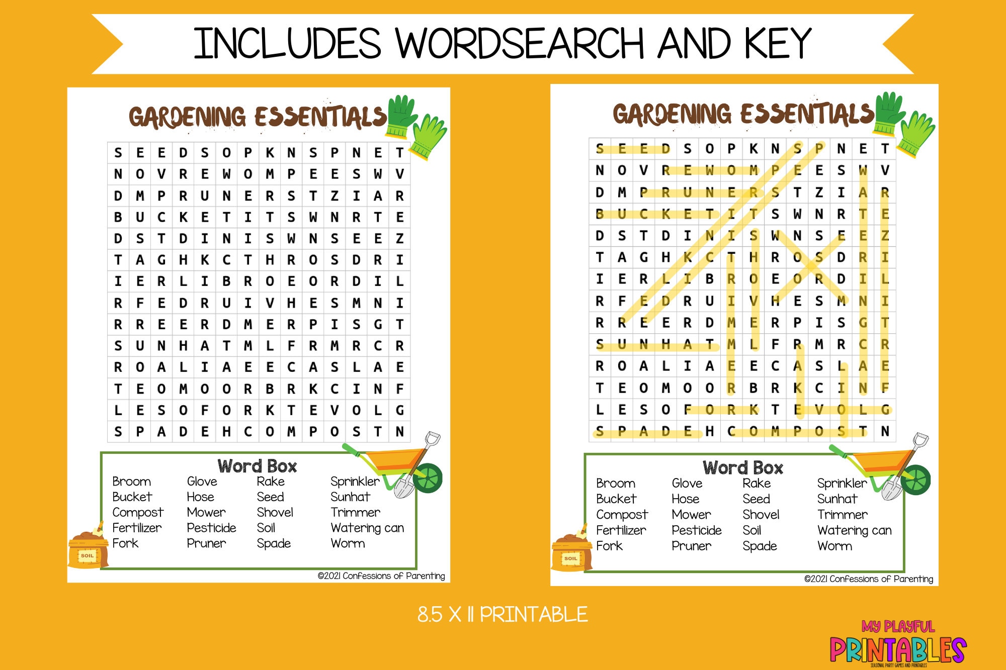 Gardening Essentials Word Search Garden Word Search Spring Word Search ...