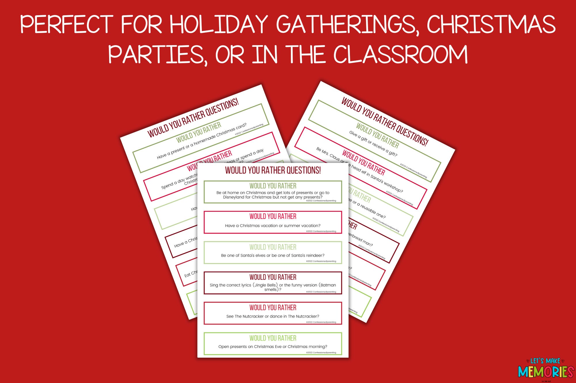 100 Holiday Would You Rather Questions | Holiday Party Games | Fun ...