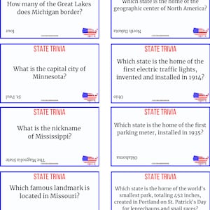 100 State Trivia Questions | Printable U.S. State Trivia | Educational ...