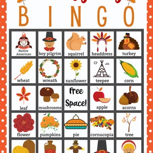 7 Thanksgiving Bingo Cards | Printable Thanksgiving Bingo | Printable ...