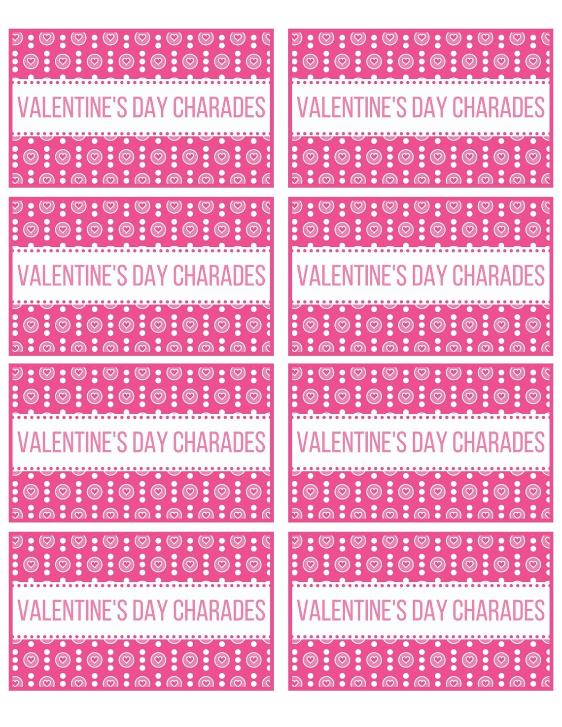 50 Valentine's Day Charades | Valentine’s Day Charades Cards ...