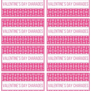 50 Valentine's Day Charades | Valentine’s Day Charades Cards ...