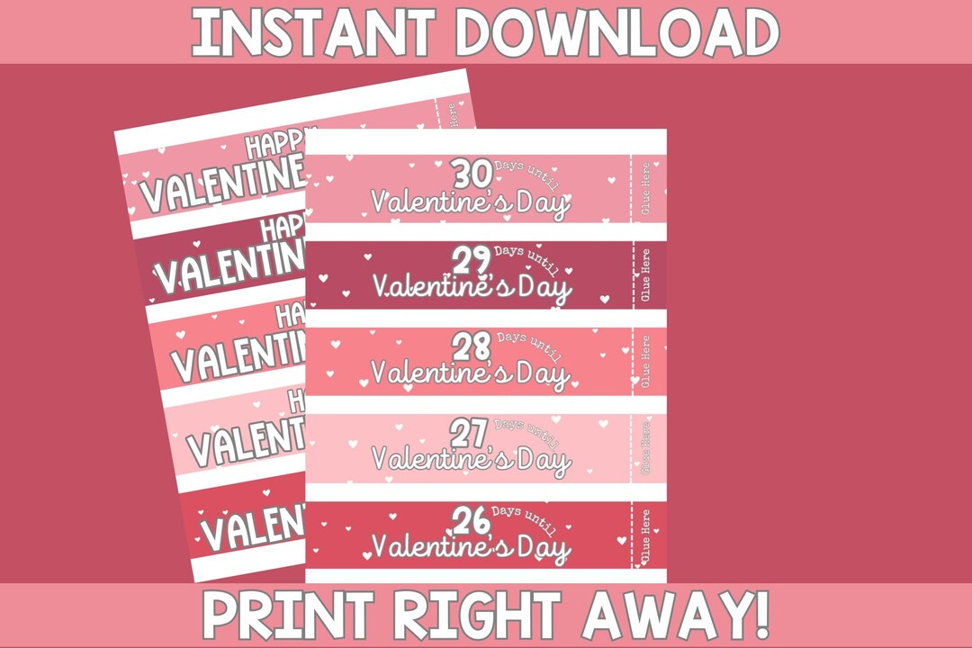 Valentine's Day Paper Chain| Valentine's Day Printable Paper Chain ...