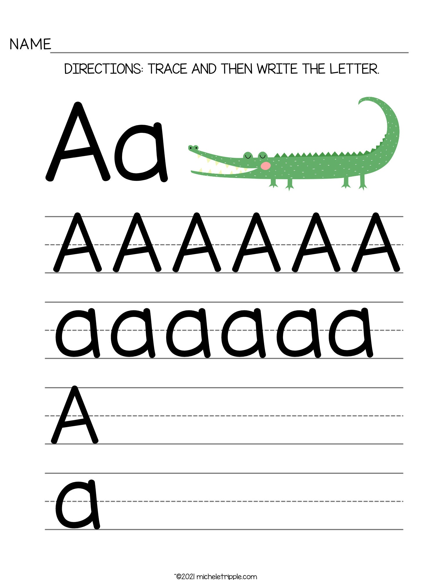 26 Individual Pages Animal Alphabet Tracing Sheets for Kids | Etsy
