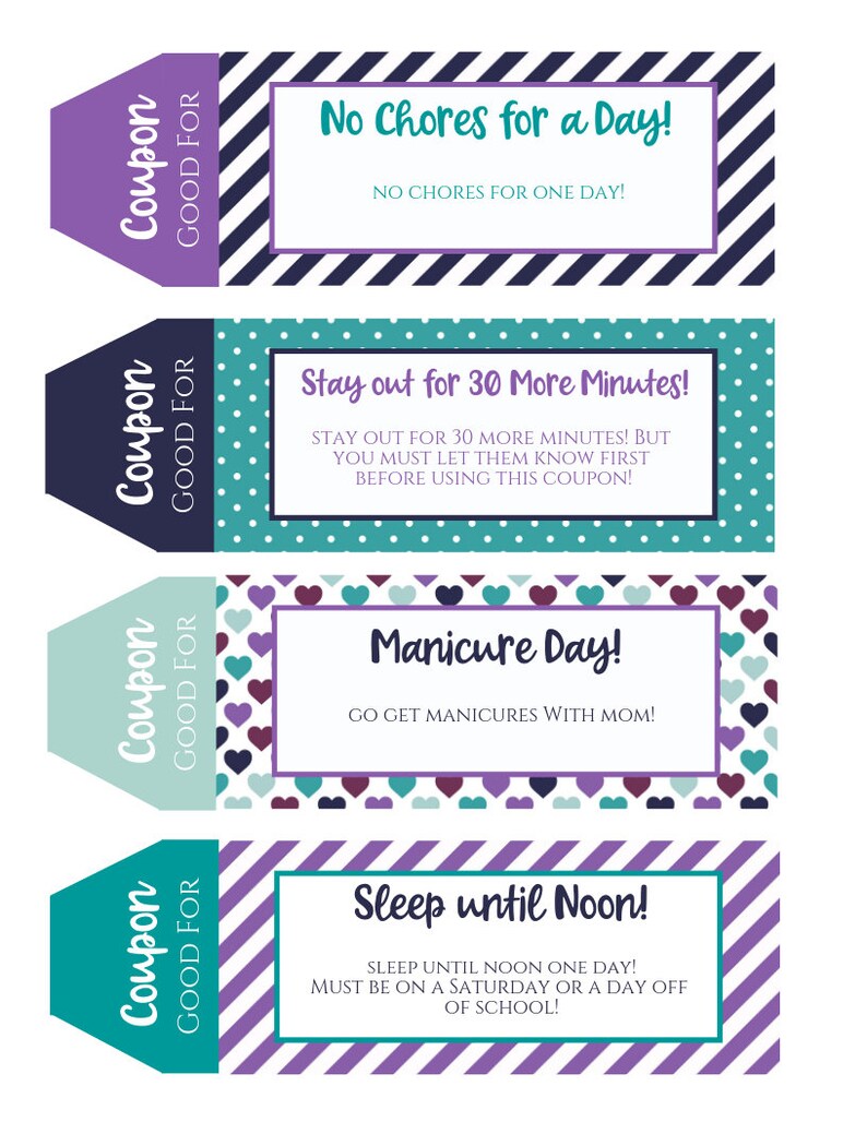 39 Printable Coupons for Tweens and Teenagers, Gifts for Teenagers ...