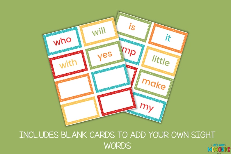 Kindergarten Sight Word Flashcards | Kindergarten Sight Words | Sight ...