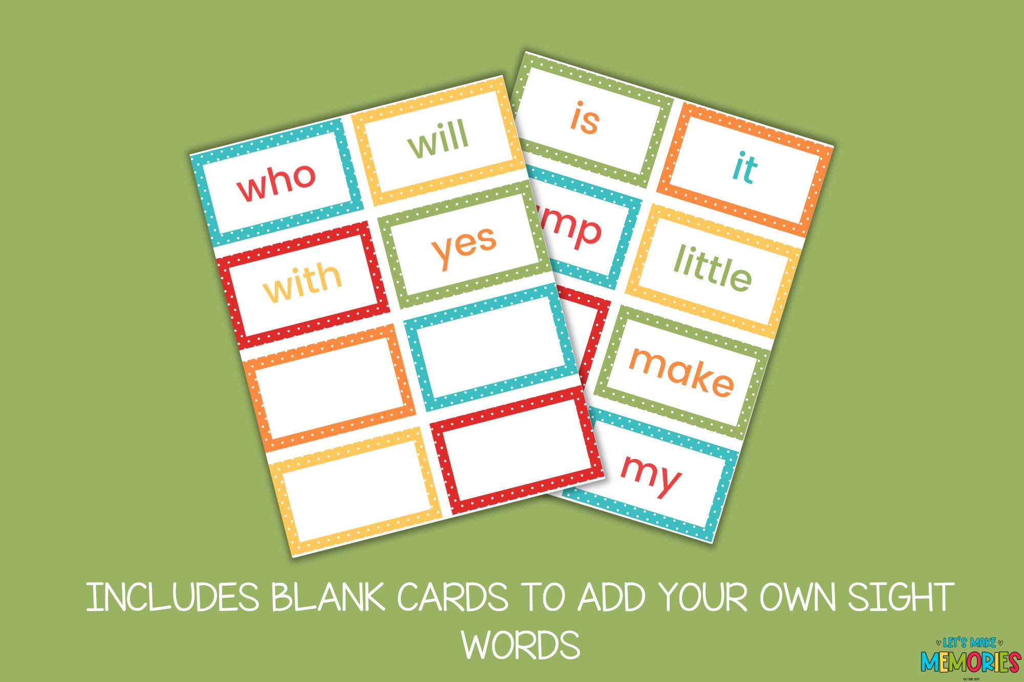 Kindergarten Sight Word Flashcards | Kindergarten Sight Words | Sight ...