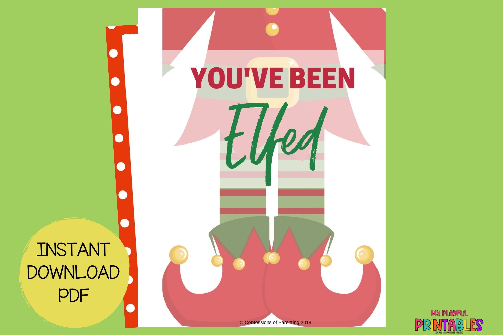 You've Been Elfed | Christmas Printable | Christmas Neighborhood Game ...