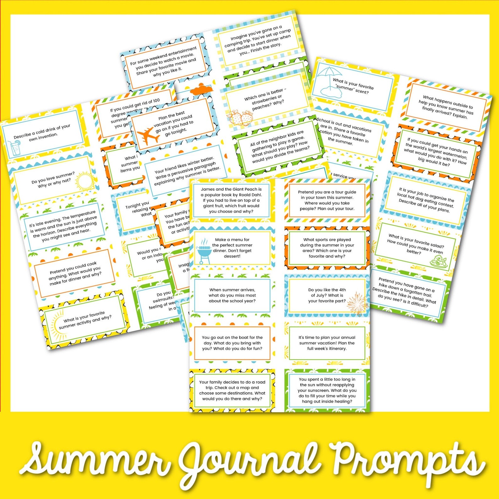 50 Summer Journal Prompts | Printable Summer Writing Prompts | Daily ...