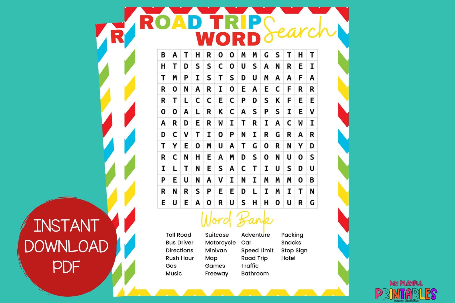 Road Trip Word Search | Road Trip Games | Kids Road Trip Activity ...