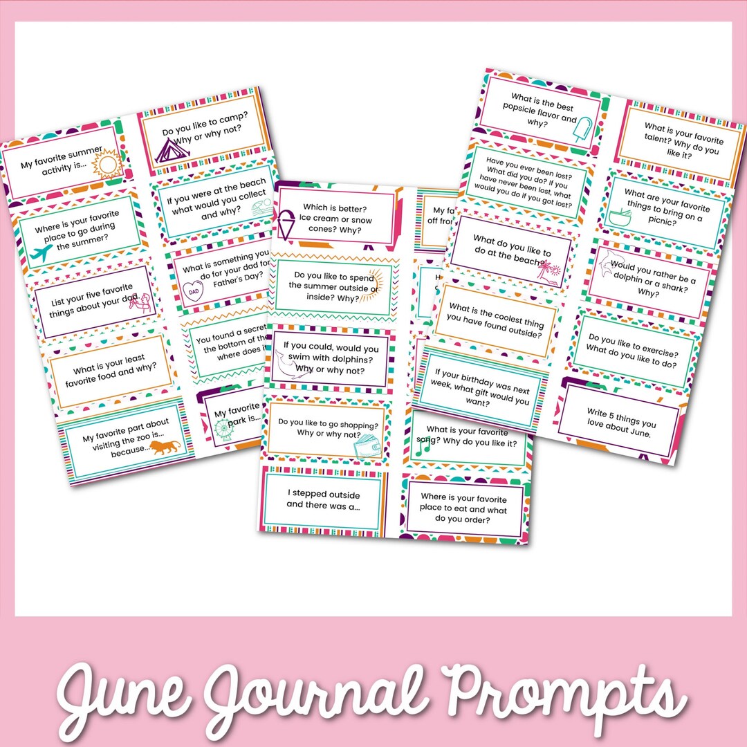 30 June Writing Prompts Printable Writing Prompts June-themed Journal ...