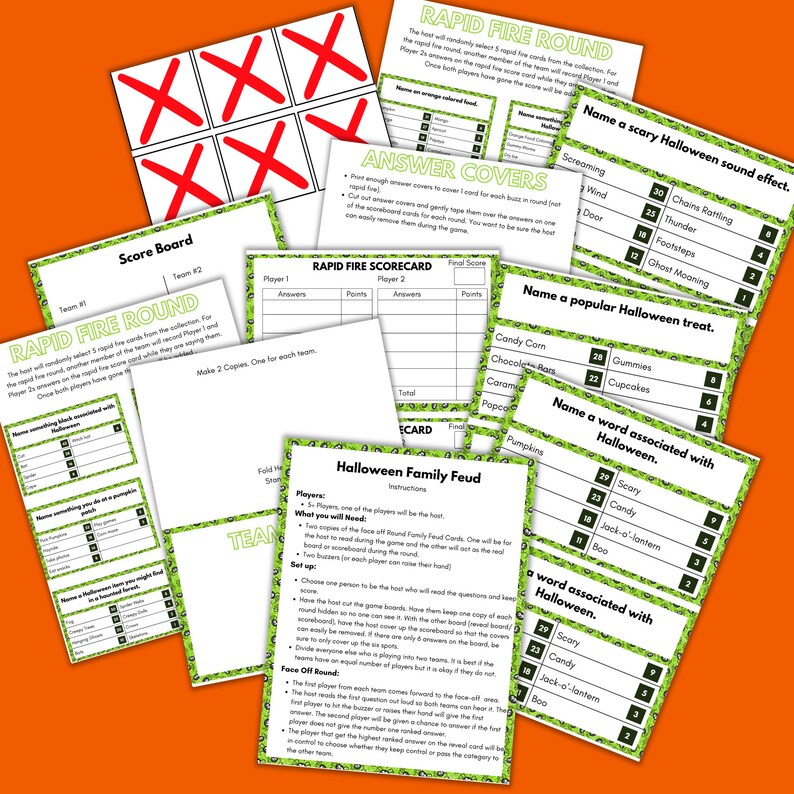 40 Halloween Family Feud Game| Printable Halloween Game| Spooky Family ...