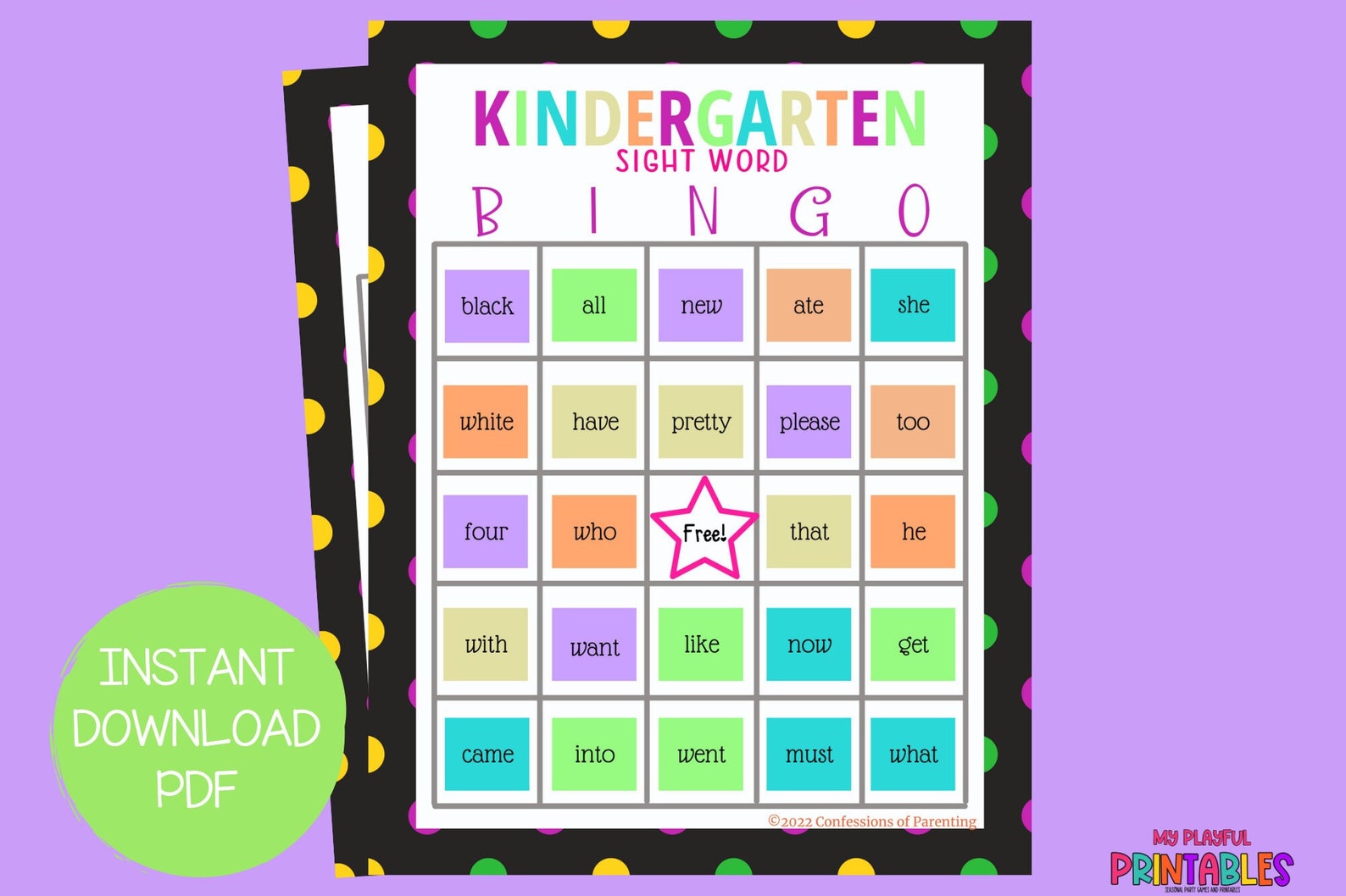 Kindergarten Sight Word Bingo Kindergarten Sight Words Sight Word ...