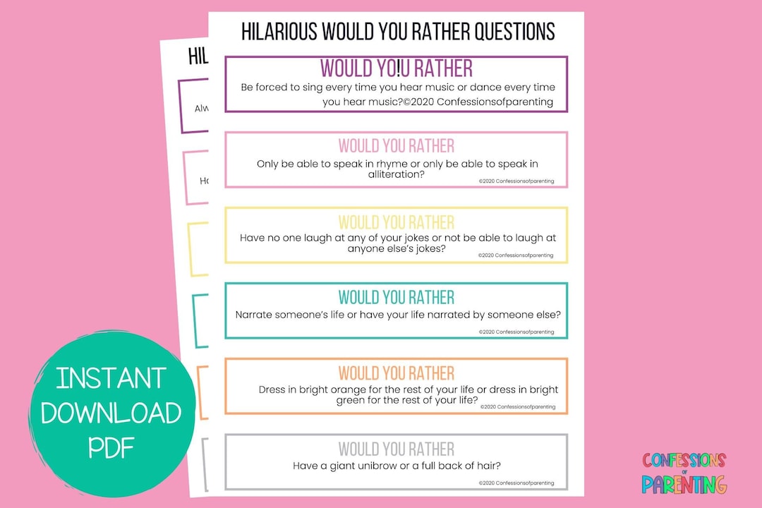 100 Hilarious Would You Rather Questions | Funny Would You Rather ...