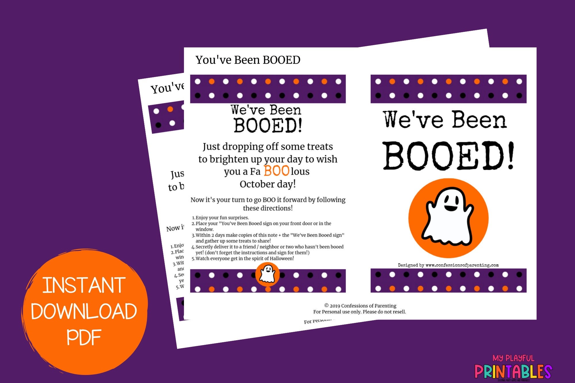 You've Been Boo-ed | Halloween Printable | Printable Halloween Surprise ...