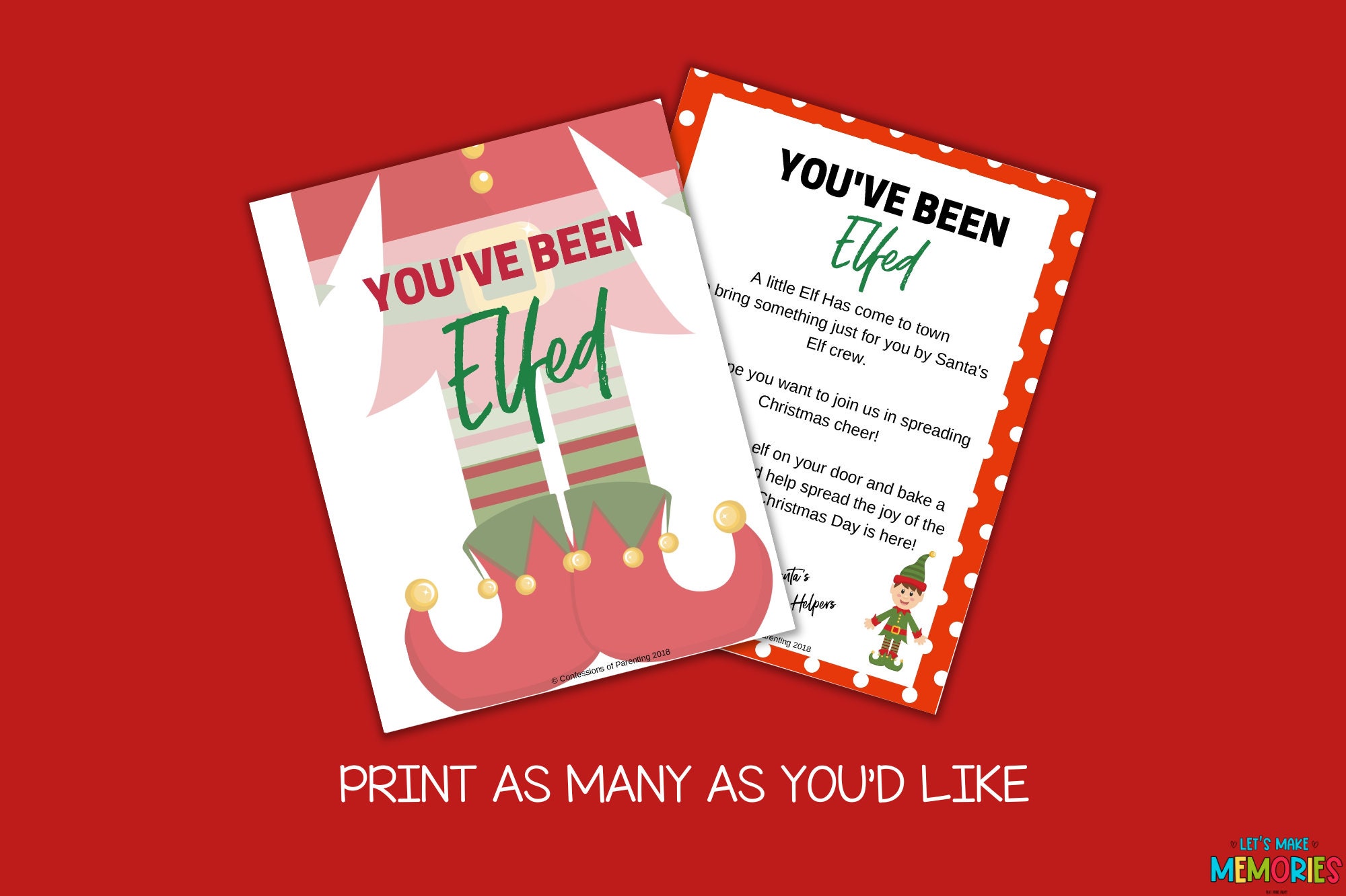 You've Been Elfed | Christmas Printable | Christmas Neighborhood Game ...