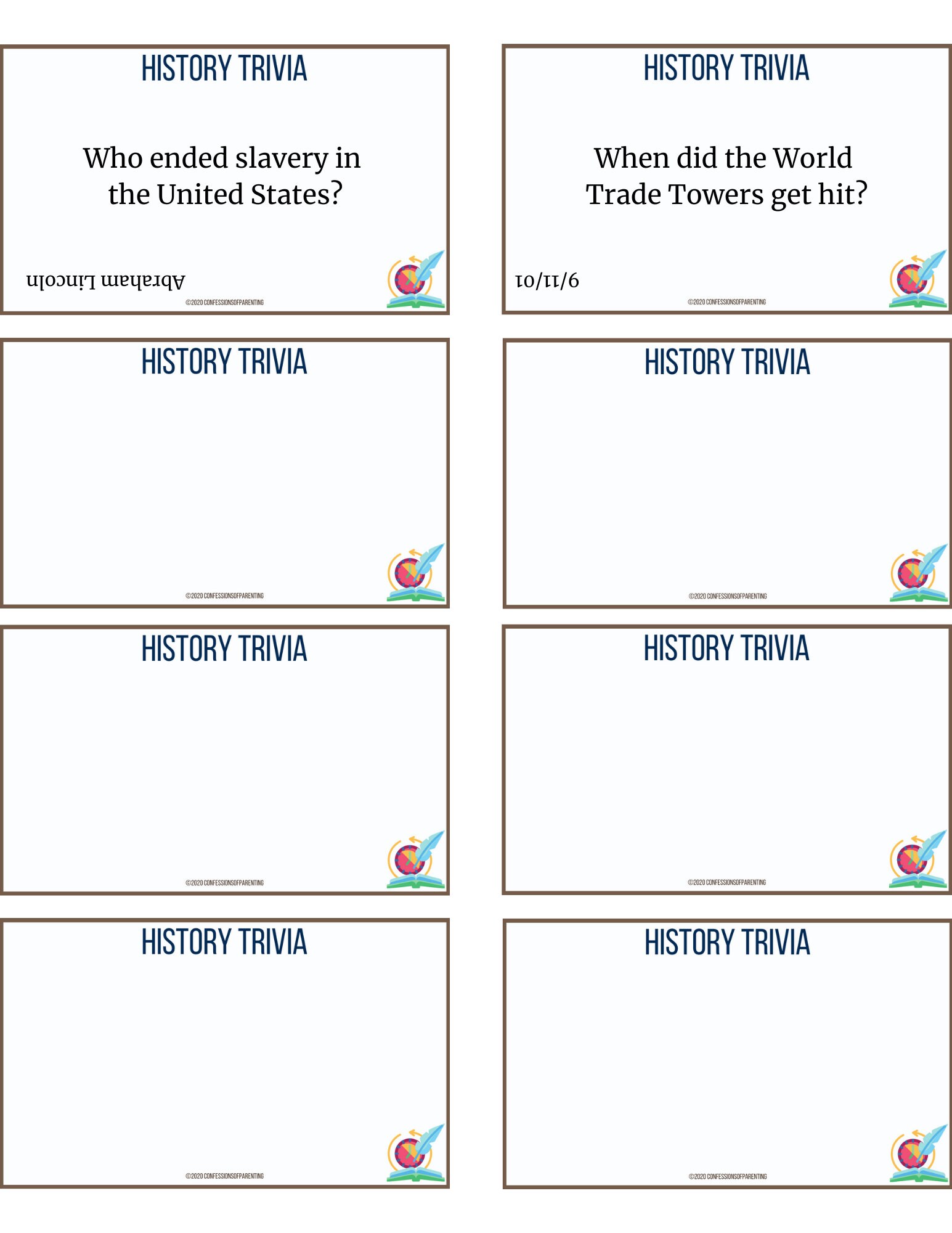 50 History Trivia Questions | Printable History Trivia | History Trivia ...