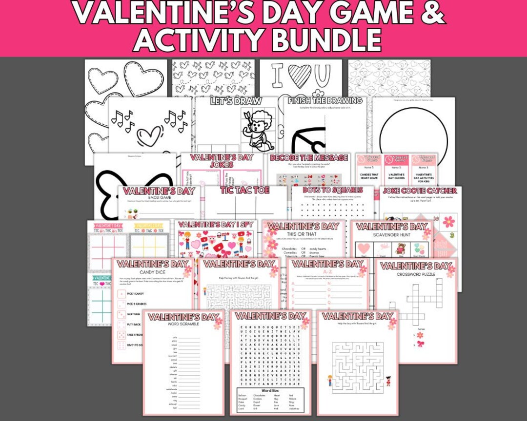 Printable Valentine's Day Game Bundle | Valentine Party Games ...