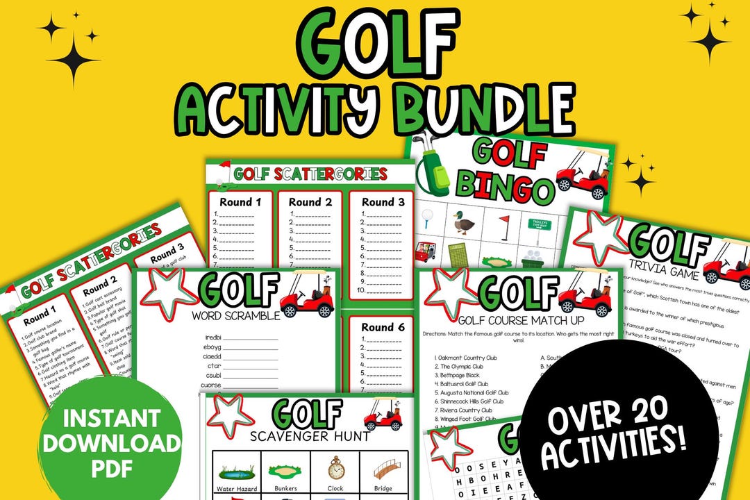 Golf Activity Bundle| Printable Golf Party Games| Golf-themed Game Pack ...