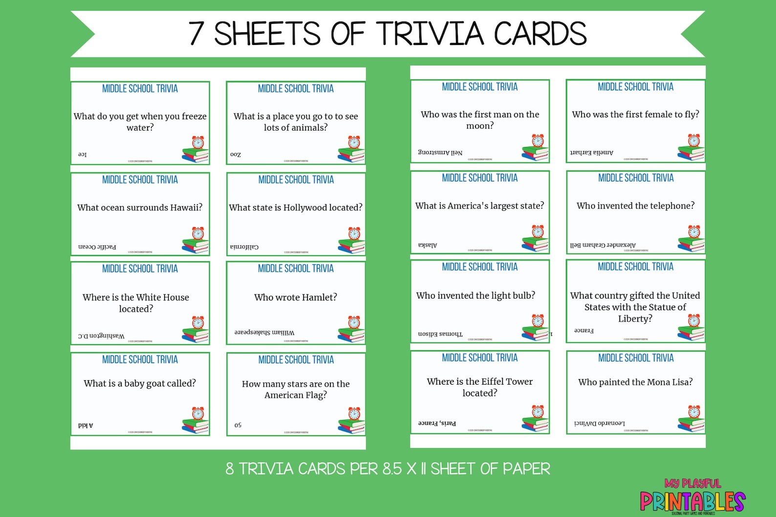 50 Middle School Trivia Questions | Middle School Games| Printable ...