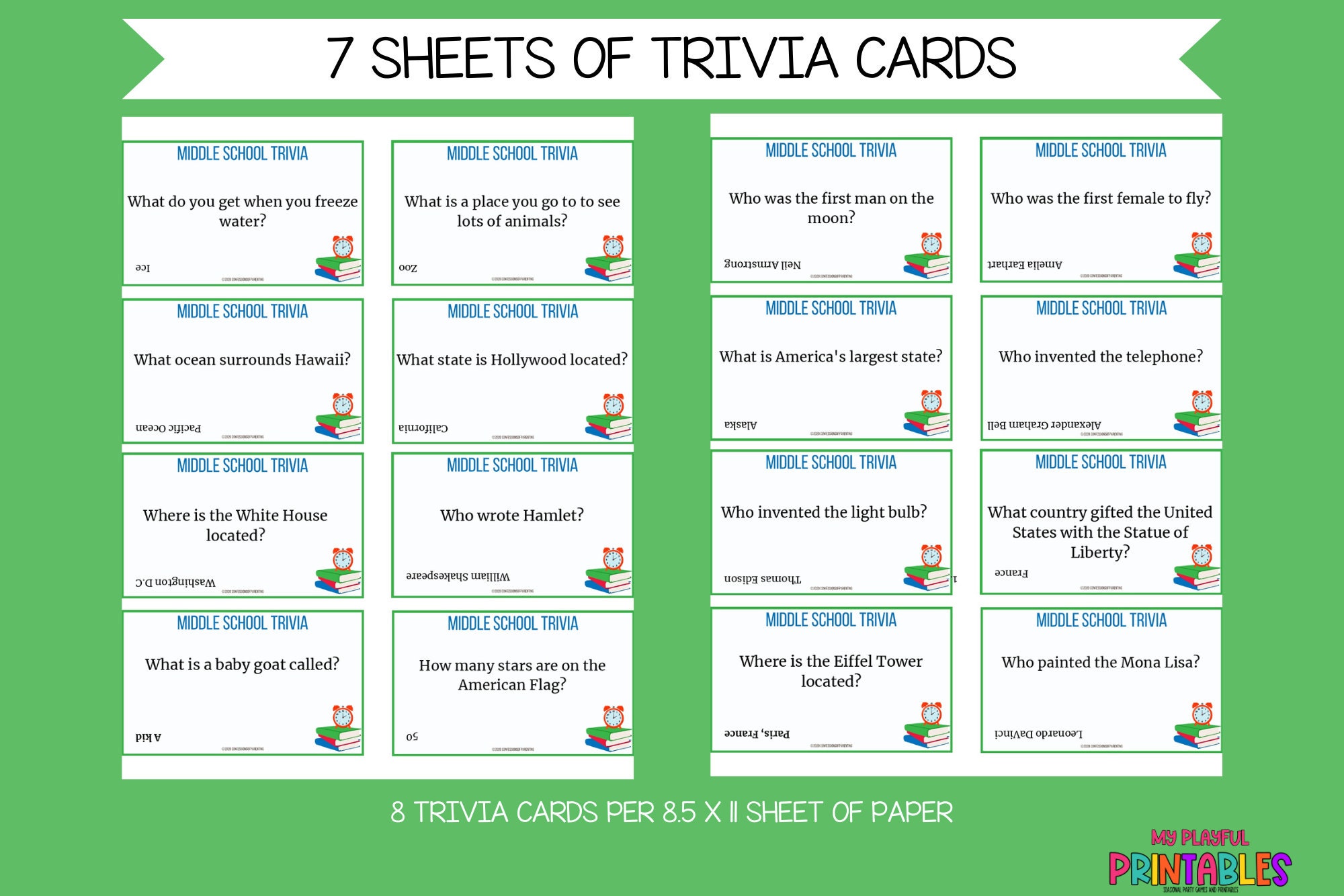 50 Middle School Trivia Questions | Middle School Games| Printable ...