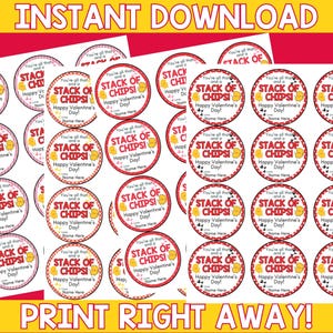 14 Editable "you're All That and a Stack of Chips" Valentine Labels ...