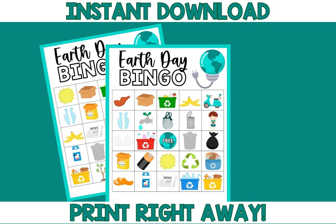 Earth Day Bingo Cards | 10 Printable Earth Day Bingo Cards | Earth Day ...