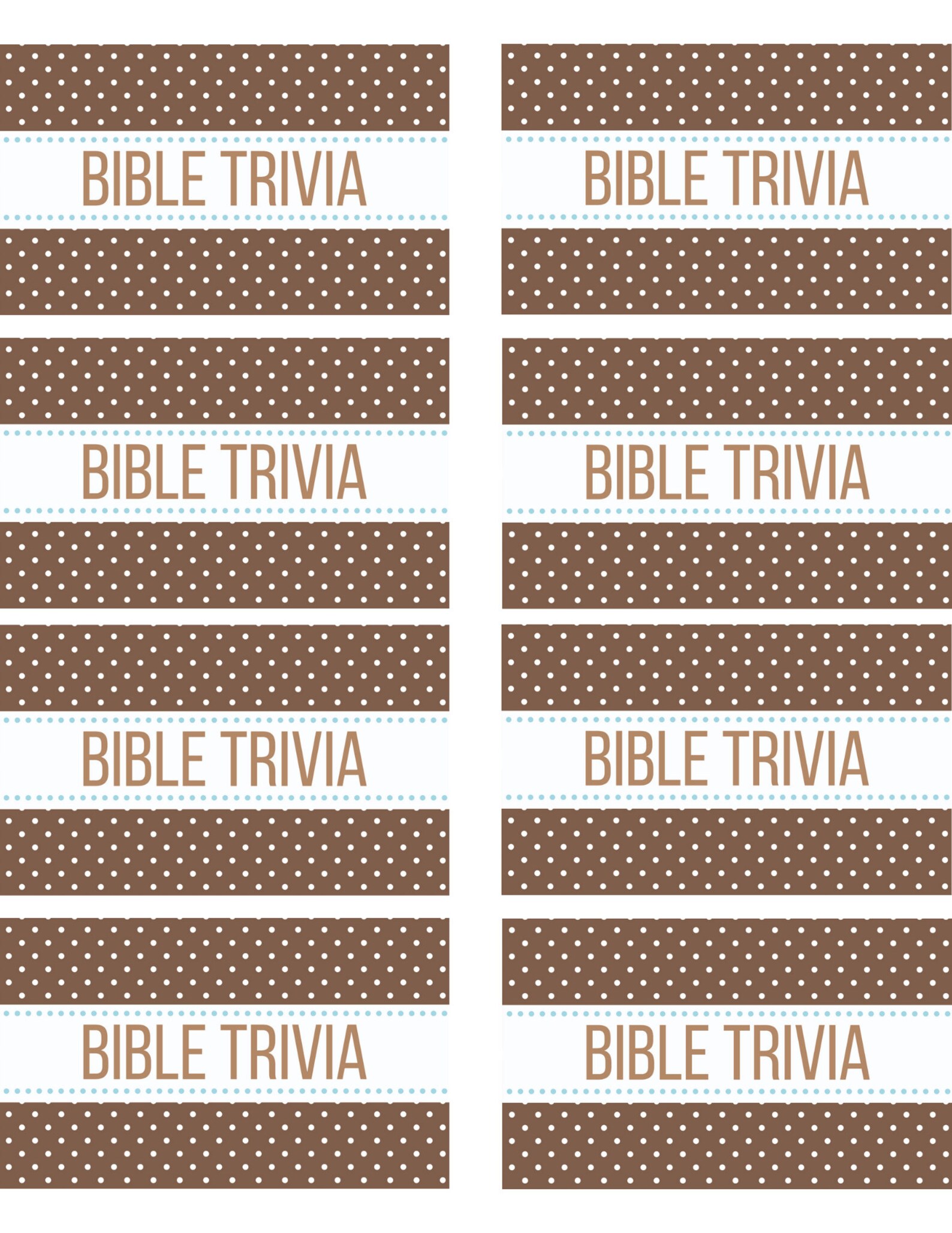 50+ Bible Trivia Questions| Printable Bible Trivia | Bible Quiz Game ...